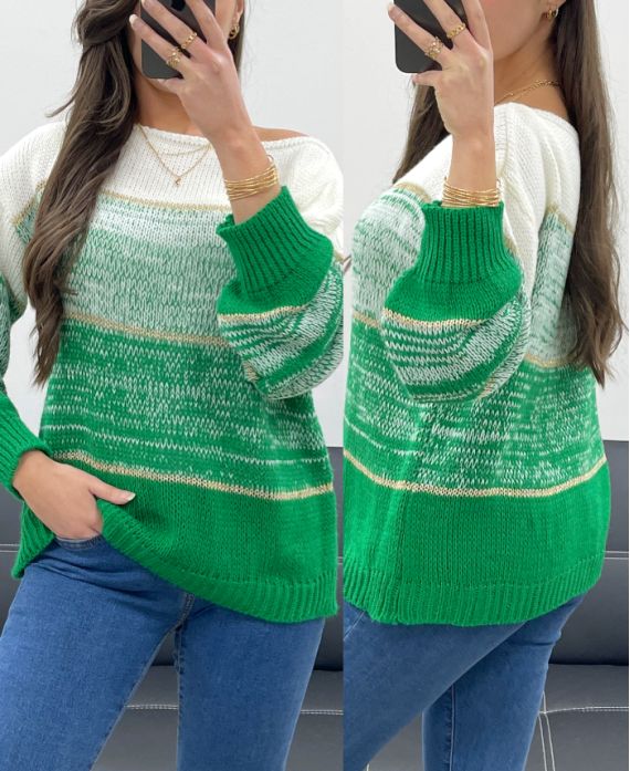 GRADIENT COLOR SWEATER PE0102 EMRAUDE - www.grossiste-pret-a-porter.com