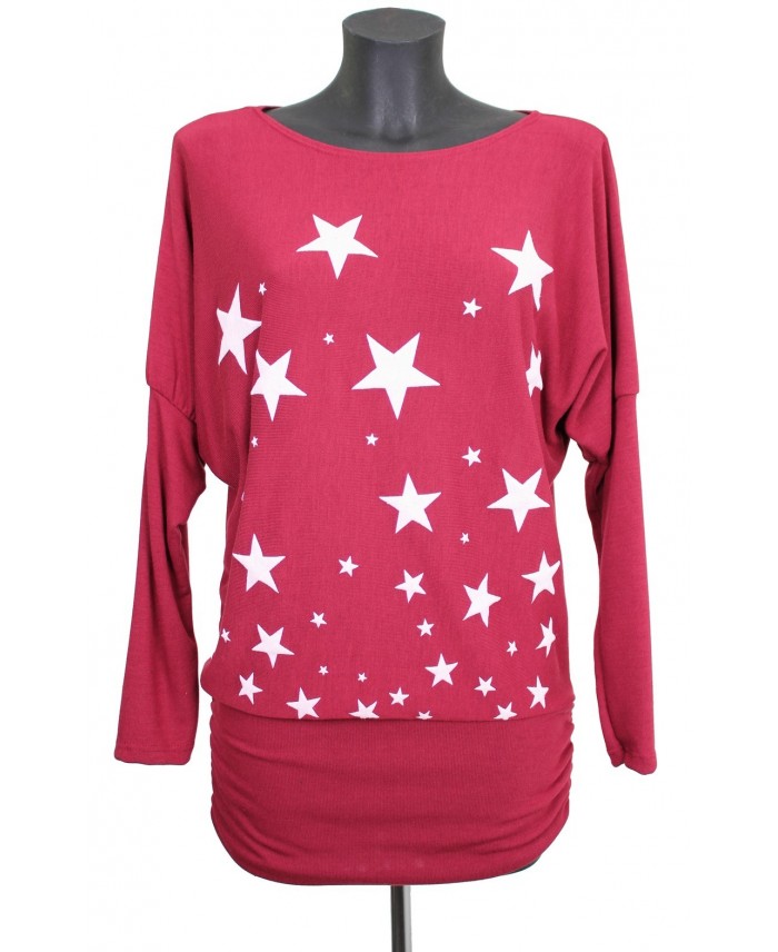 PULL FLOCAGE ETOILE 1592 - www.grossiste-pret-a-porter.com
