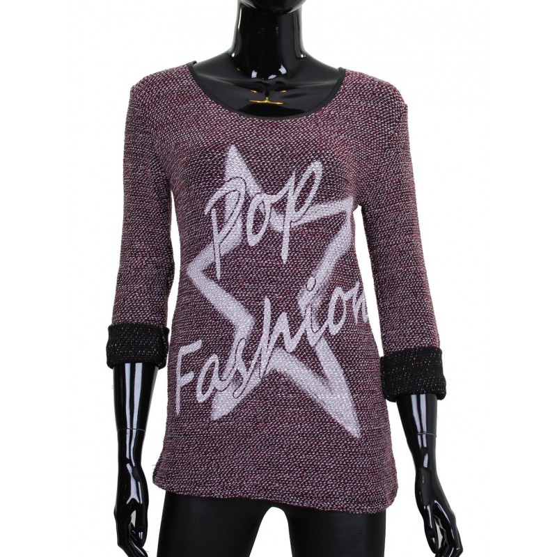 PULL FLOCAGE ETOILE 1599 - www.grossiste-pret-a-porter.com