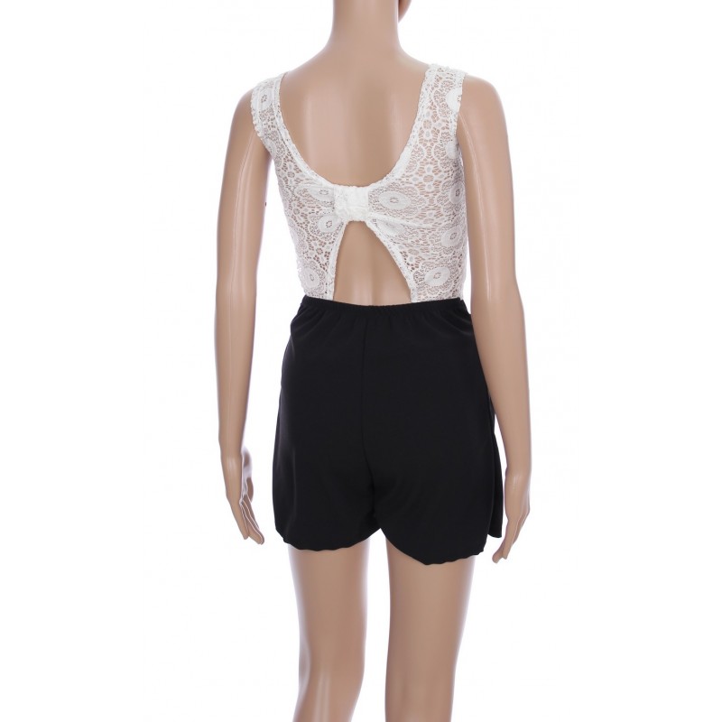 COMBINAISON SHORT BLANC 4028 - www.grossiste-pret-a-porter.com