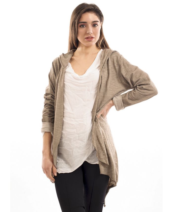 JACKET WASHED EFFECT BEIGE S7033 - www.grossiste-pret-a-porter.com