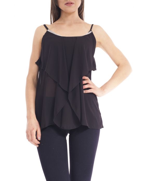 TOP STRASS S9159 NOIR - www.grossiste-pret-a-porter.com