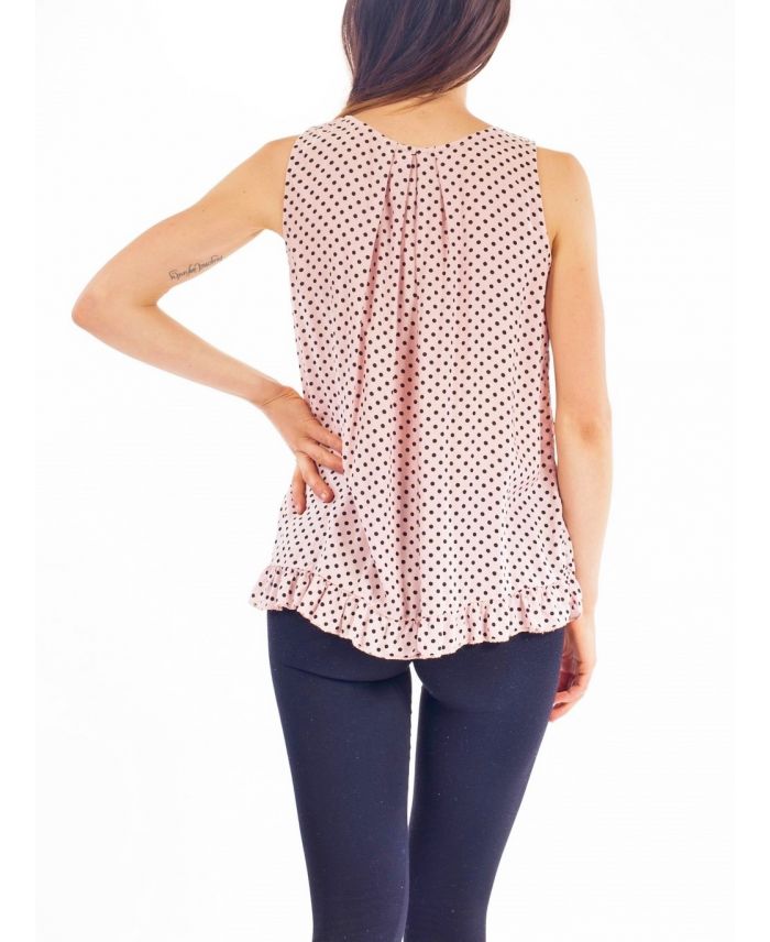 TOP A POIS S9293 ROSE - www.grossiste-pret-a-porter.com